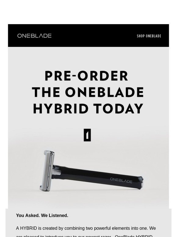 OneBlade: Introducing the HYBRID Razor | Milled
