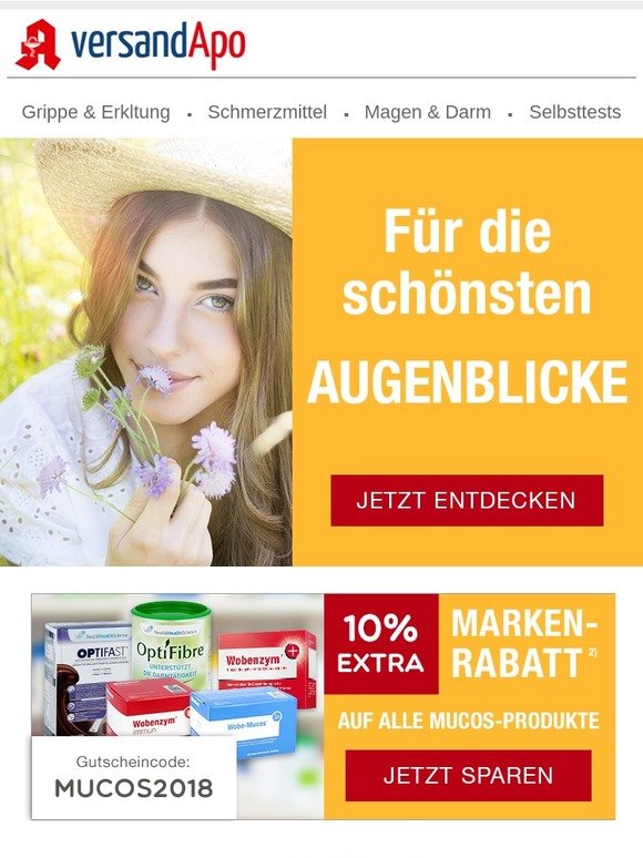 VersandApo: Augenblick mal! Hier ist Ihr 10% Gutschein auf ausgewählte ...