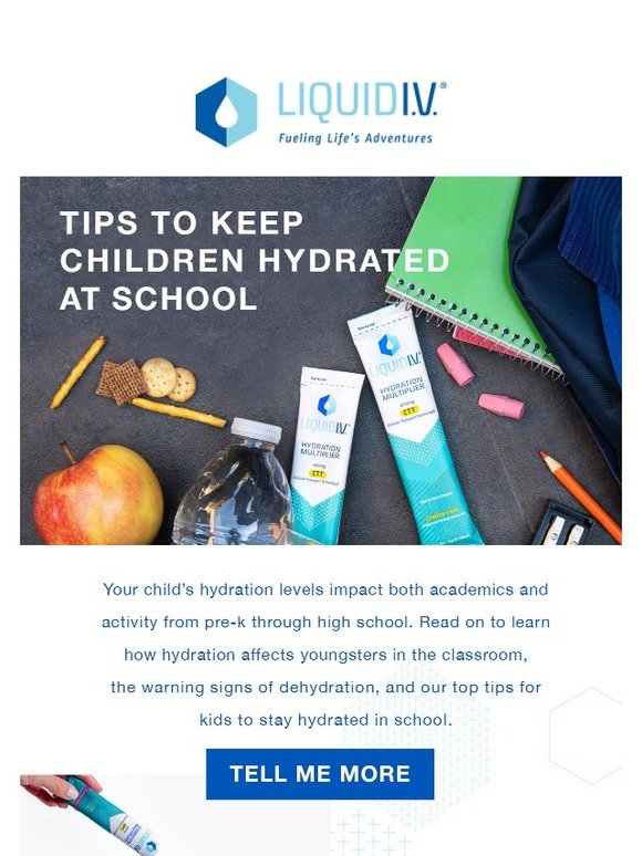 Liquid IV: Tips to Keep Children Hydrated at School | Milled