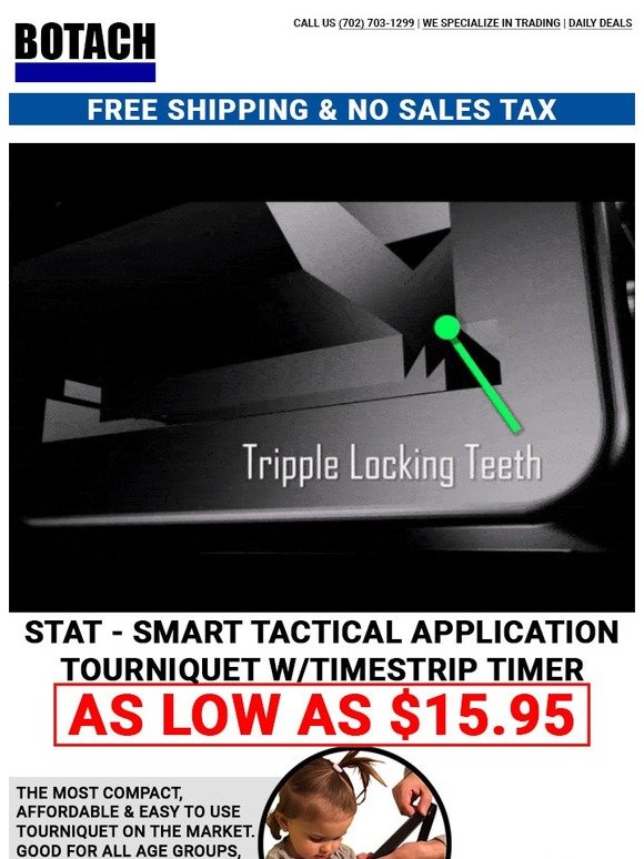 Botach Tactical: S.T.A.T. Smart Tactical Application Tourniquet | Milled