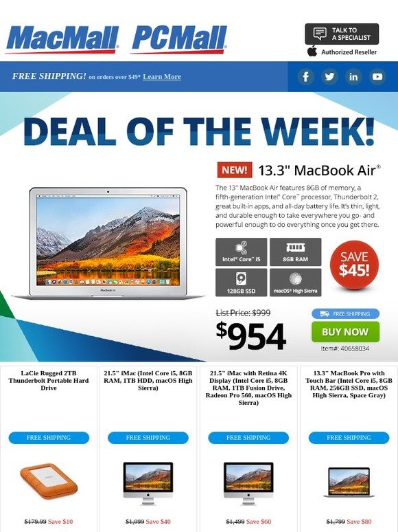 MacMall: Deal of the Week! MacBook Air Only $954 | Milled