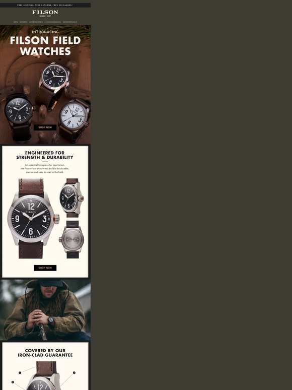 Filson: New: Filson Field Watches | Milled