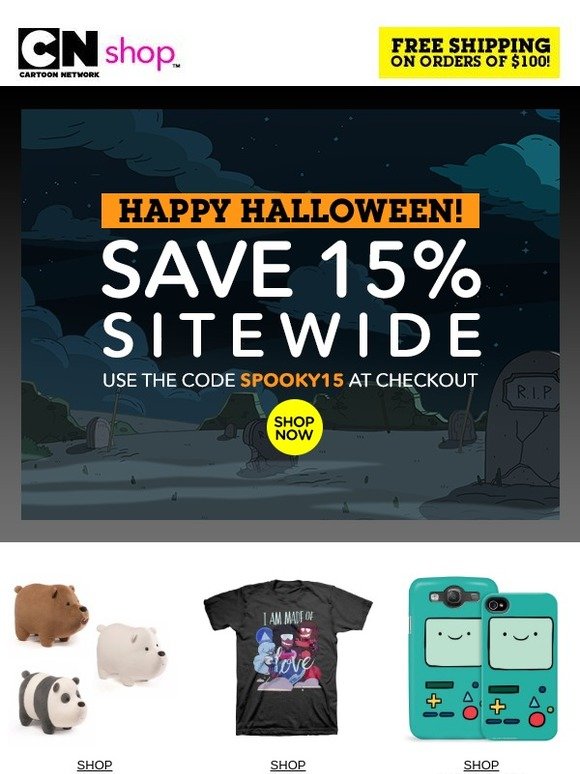 Cartoon Network Shop: Halloween Flash Sale Final Hours, save 15% before ...