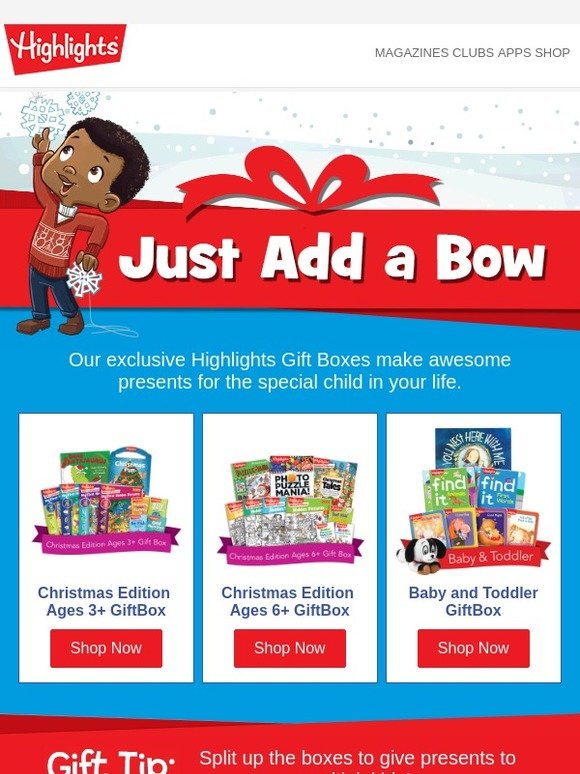 Highlights for Children: Just Add a Bow: Highlights Gift Boxes! | Milled