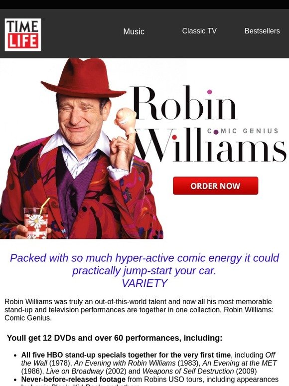 TimeLife: NEW Collection: Robin Williams Comic Genius | Milled