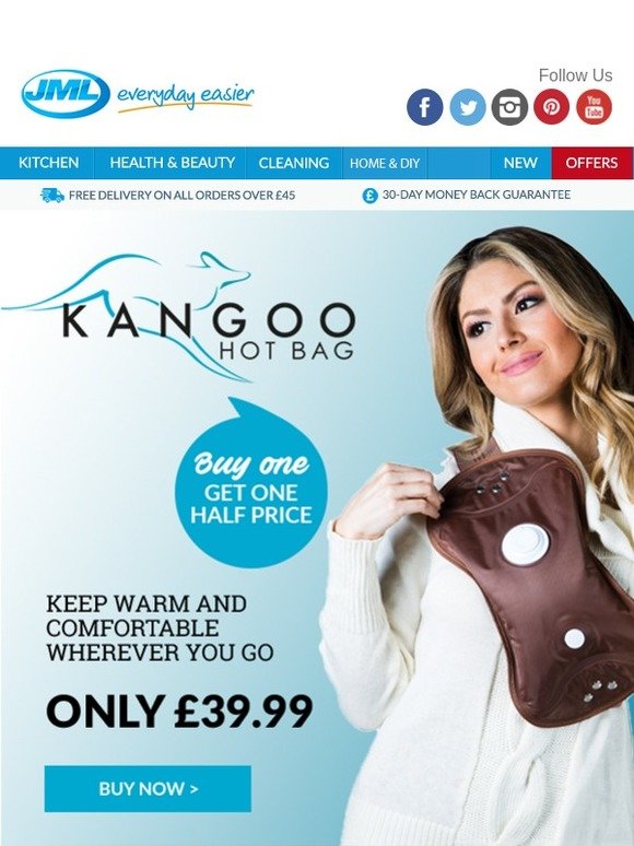 JML: Kangoo Hot Bag – Rechargeable, wearable hot water bag | Milled