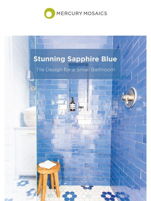 Mercury Mosaics: Stunning Sapphire Blue Tile Design for a Small ...