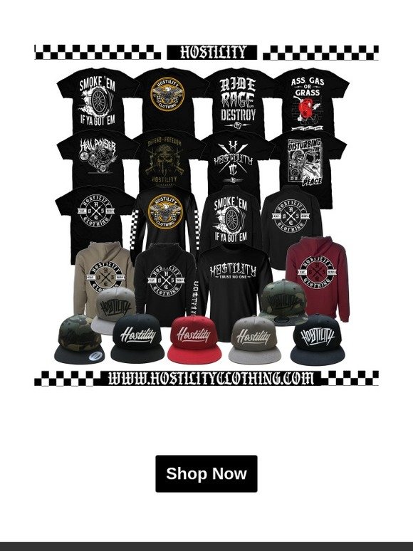 Hostility Clothing: Grab some of the latest Gear! Brand New Styles ...