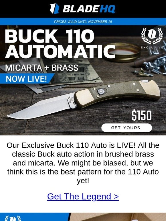 Blade HQ: Exclusive Buck 110 Auto is Live! | Milled