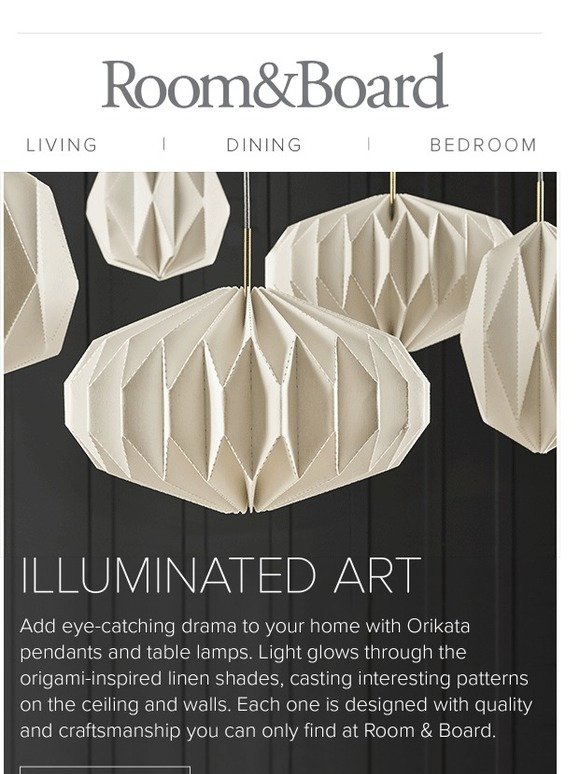 Room & Board: Origami-inspired lighting you won't find anywhere else ...