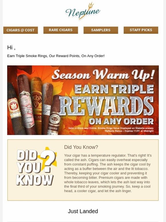 Neptune Cigar: Earn Triple Rewards On Any Order! | Milled