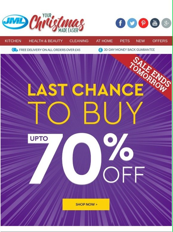 JML Direct: Last chance to save up to 70% | Milled