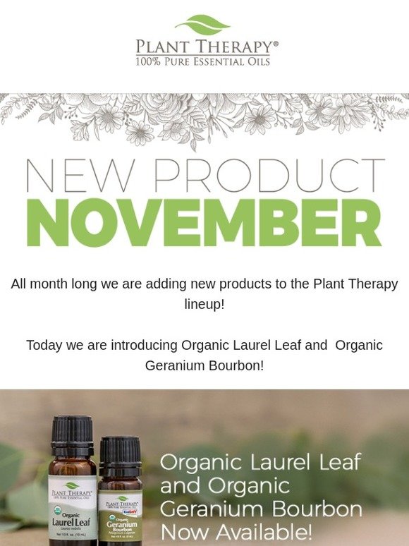 Plant Therapy: Organic Laurel Leaf and Organic Geranium Bourbon Now ...