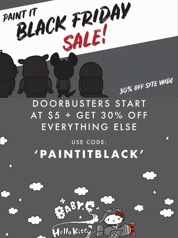 Hello Kitty: Hours Left To PAINT IT BLACK! Sanrio Doorbusters End ...