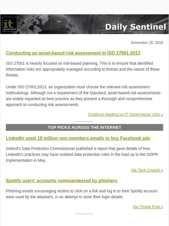 IT Governance: Daily Sentinel: Conducting an asset-based risk ...