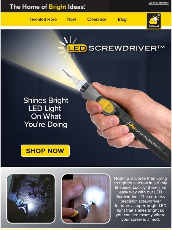 BulbHead: New Product Alert! Our Cordless LED Screwdriver Shines a ...