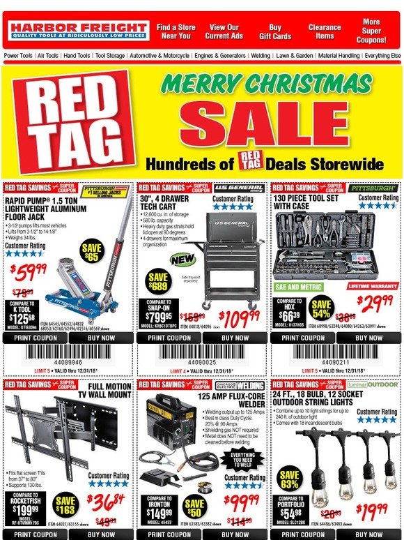 Harbor Freight: RED TAG SALE | Milled