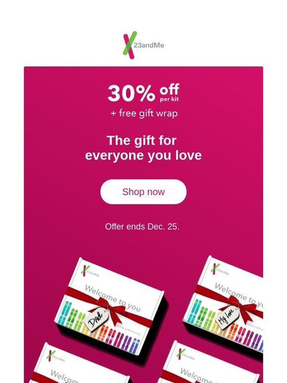 23andMe: Get 30% off all 23andMe DNA kits | Milled