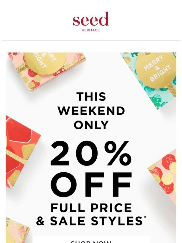 Seed Heritage: 20% Off Full Price & Sale Styles* | Milled