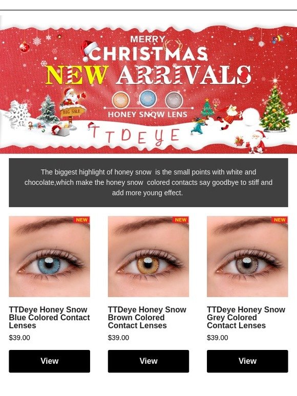TTDEYE: New Christmas Contact lenses：Honey Snow is Coming！ Limited ...