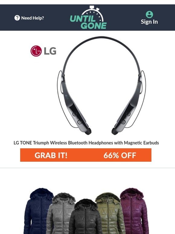Yugster: Toss Up Deals: LG Bluetooth Headphones (BELOW COST) | Milled