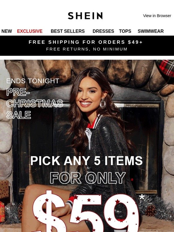 SHEIN: Ends Tonight: Get 5 Items For $59! 50% Off Best Sellers! | Milled