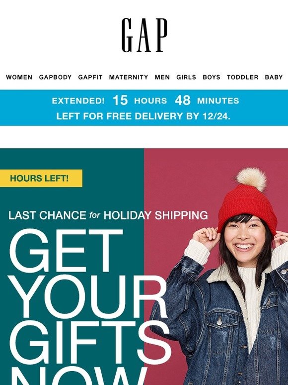 Old Navy: Order TODAY and it’s under the tree by X-Mas (phew!) | Milled