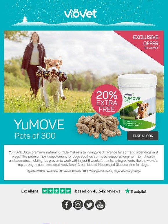 Viovet: 20% Extra Free with Yumove | Milled