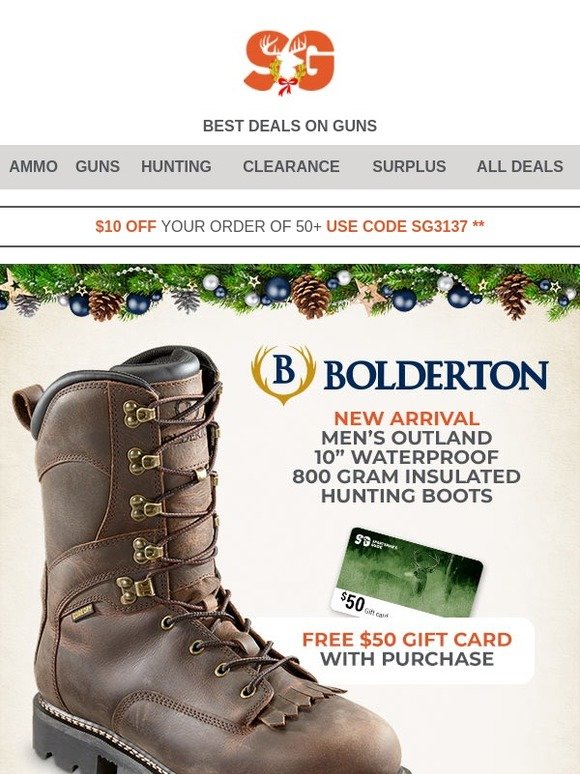 Sportsman's Guide: NEW Bolderton Outland Hunting Boots + Free $50 Gift ...
