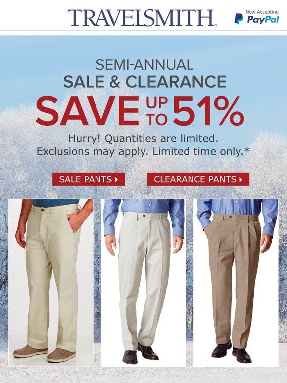 Travelsmith: 51% off men's travel pants! | Milled