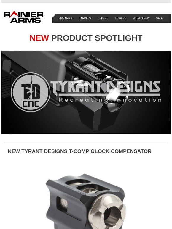 Rainier Arms: NEW Tyrant Designs T-Comp Glock Compensator | Milled