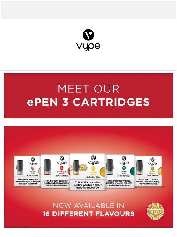 Vuse: ePen 3 Cartridges Available In 16 Different Flavours | Milled