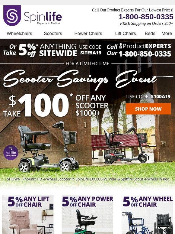 SpinLife: Scooter Deals & Sitewide Savings! | Milled