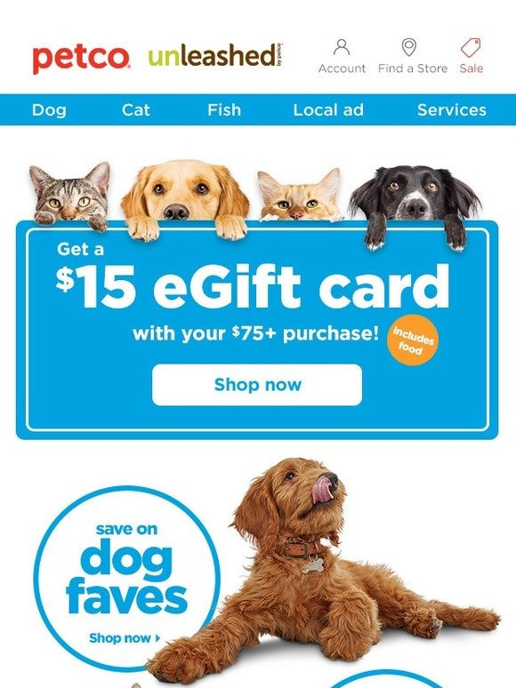 Petco: Your $15 eGift card is waiting... | Milled