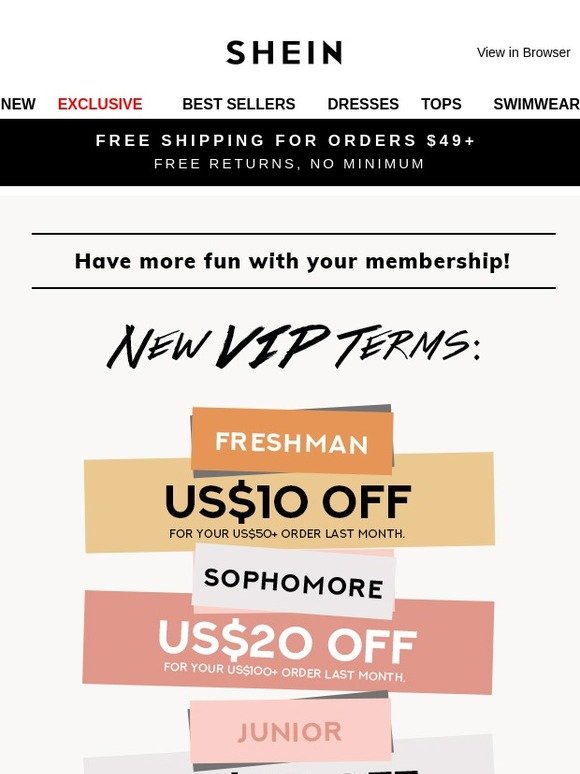 SHEIN: New Year, New VIP Members' Benefits. | Milled