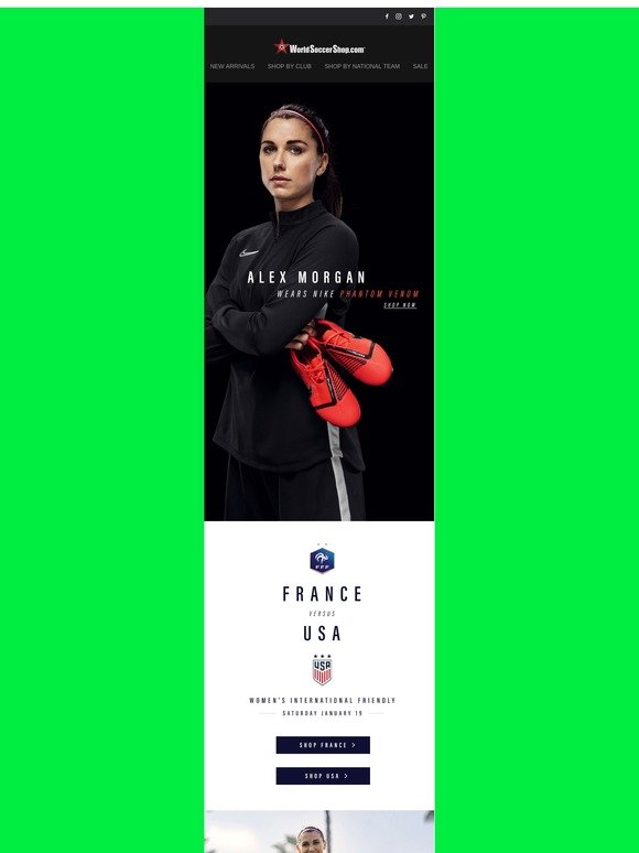 World Soccer Shop: Alex Morgan, in the New Nike Phantom Venom, and the ...