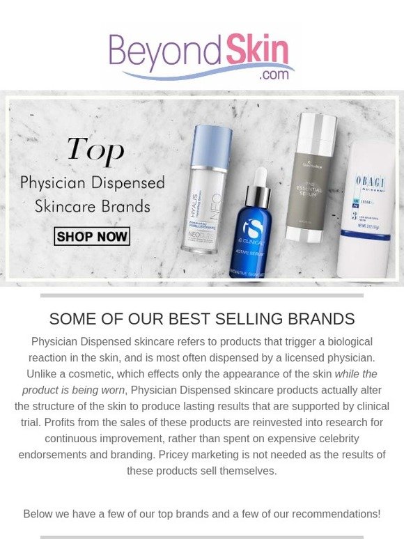 BeyondSkin: Our Top Selling Physcian Dispensed Skincare Brands ...
