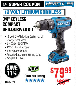 Harbor Freight Tools: WOW • NEW Hercules 12 Volt Lithium Cordless Tools ...
