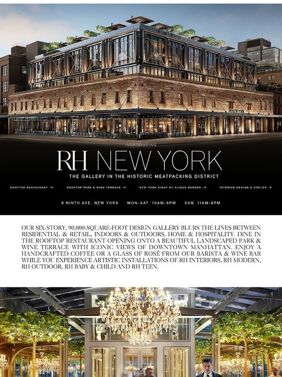 Restoration Hardware: RH New York: Visit the RH Rooftop Restaurant ...