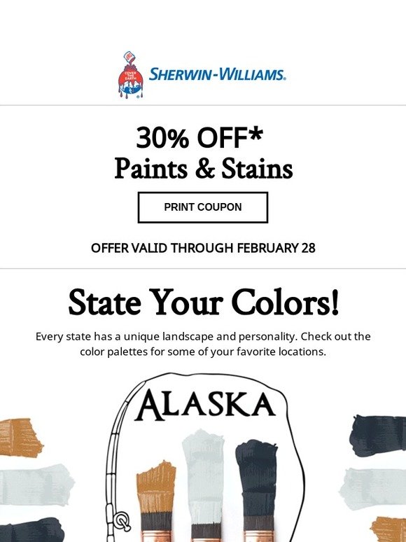 Sherwin-Williams: Check out the color palettes for your state! | Milled