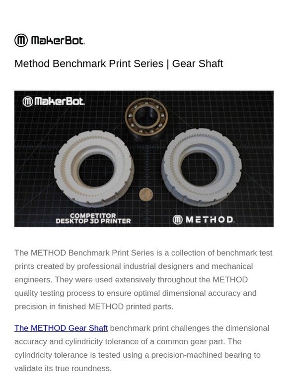 MakerBot: [FREE STL] METHOD Benchmark Print Series | Milled