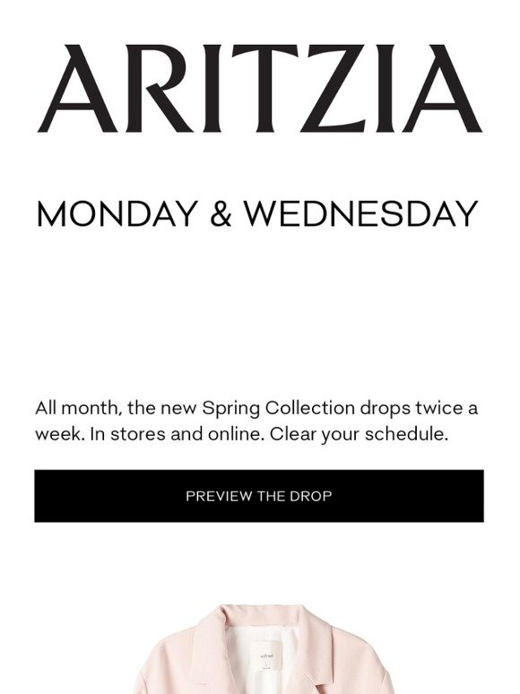 Aritzia: All new, all month — Spring Drops | Milled