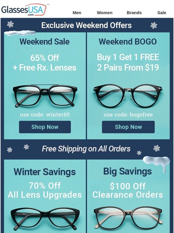 GlassesUSA: You have 4 special offers - Complete Pair From $19 + Many ...