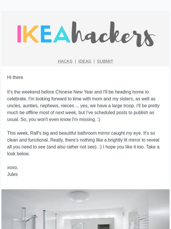 IKEA Hackers: Hack of the week - a big but minimal bathroom mirror with ...
