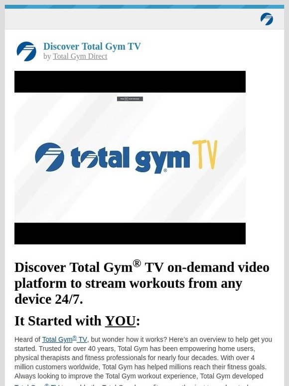 Total Gym: [New post] Discover Total Gym TV | Milled
