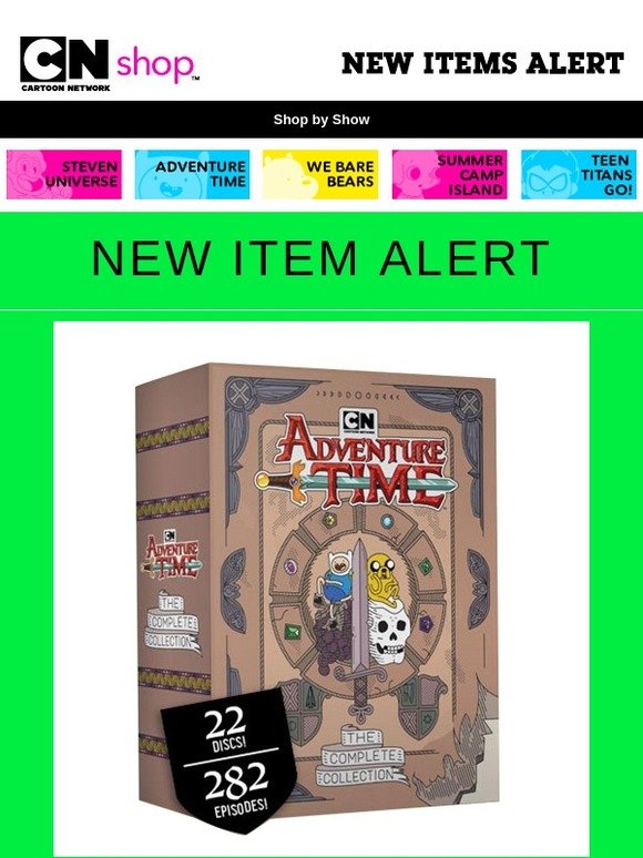 Cartoon Network Shop: It's here! The complete Adventure Time collection ...