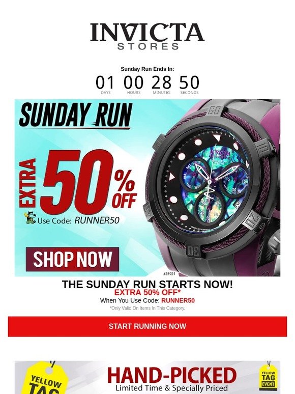 Invicta: 🏃SUNDAY RUN - 24 Hours Only🏃 | Milled