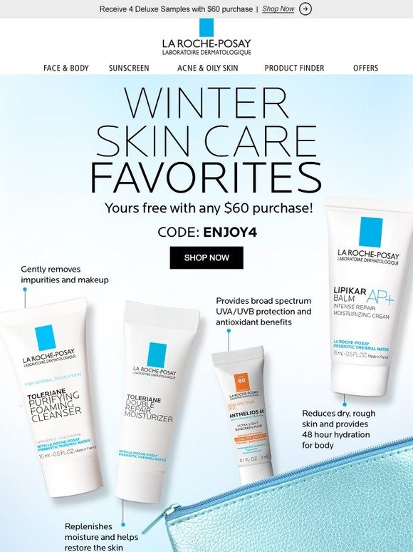 La Roche-Posay: Receive 4 Deluxe Samples with $60 Purchase | Milled