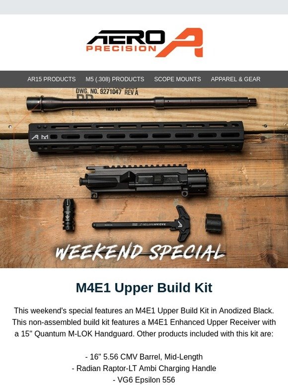 Aero Precision: M4E1 Upper Build Kit - ONLY $399.99! | Milled