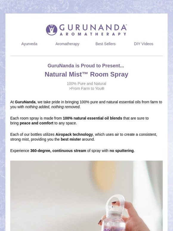 GuruNanda: GuruNanda is Proud to Present... Natural Mist Room Spray ...